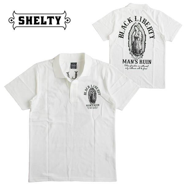 ルード系人気国内ブランド「SHELTY/シェルティ」の、クールなデザインのメンズ半袖ポロシャツ。バックに雰囲気抜群のチェーン刺繍＋プリントが施されたデザイン。フロント左胸はプリントになります。存在感抜群のルード系半袖ポロシャツは、デザイン違...
