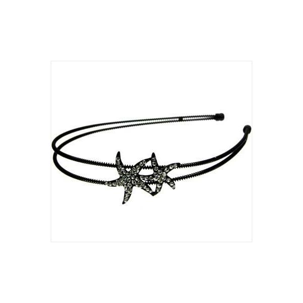 黒のベルベットにストーンが入っていて、ゴージャスな雰囲気をかもし出してくれます。心なしかアンチックっぽいデザインです。お洋服に合わせやすい色を取り揃えてみました。いかがですか。■サイズ：モチーフ幅45mm 縦33mm ■素　材：金属製 ※商...