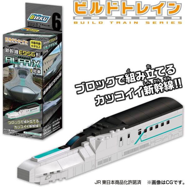 ブロックで組み立てるカッコイイ新幹線！！ＢＩＫＫＵ「ビルドトレイン」シリーズ２ブロックで簡単に組み立てることができます。組立説明書とシールが同梱されています。完成後のサイズは全長約１９ｃｍ。ブロックのパーツ数：１０９ピース材料：ＡＢＳ東日本...