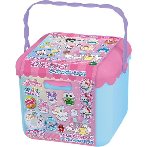 「アクアビーズ」は水でくっつく不思議なビーズ！カラフルビーズでお絵かきしよう♪●サンリオキャラクターズの作品が19個作れる、すぐに遊べるオールインワンセットです。●ビーズがたっぷり3000個入っています。●ハローキティ、シナモロール、クロミ...