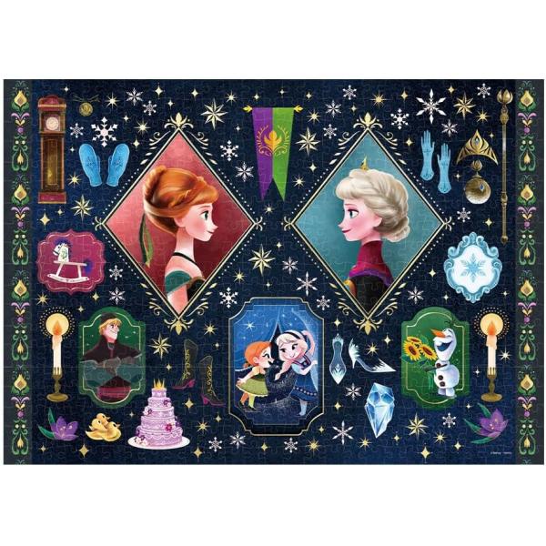 「アナと雪の女王」の魅力的なキャラクターやアイテムがたくさん詰まった絵柄がゴールドに煌めく“ギルディングスタイル”で登場！