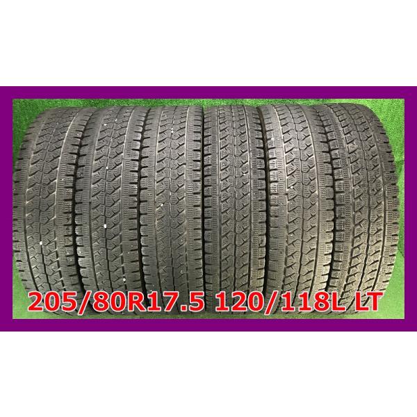205/80R17.5 120/118L LT ブリヂストン W979 中古 スタッドレス 6本 17.5インチ