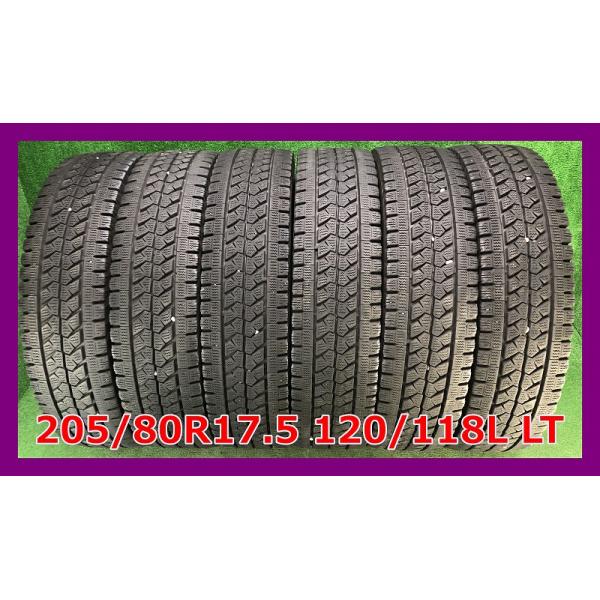 2021年製 205/80R17.5 120/118L LT ブリヂストン W979 中古 スタッドレス 6本 17.5インチ