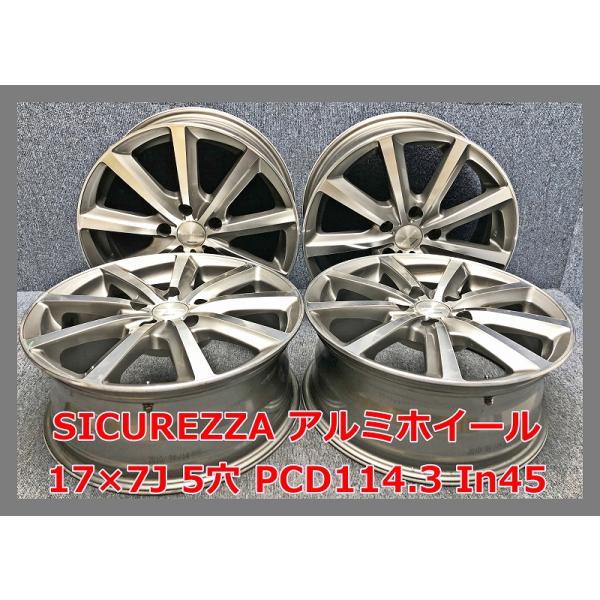 17インチ SICUREZZA 中古 社外 アルミホイール 4本 5穴 PCD:114.3 IN45