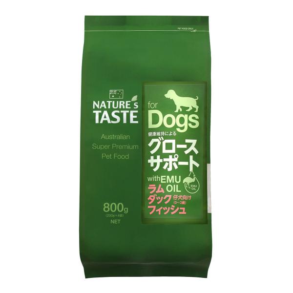 ＜ネイチャーズテイスト グロースサポート 仔犬向け [ラム＆ダック＆フィッシュ] 800g【正規品】＞■「グロースサポート」は、アレルギー源となりにくい上質なラム、ダック、フィッシュなど複数のタンパク質を配合したマルチタンパク・レシピです。...