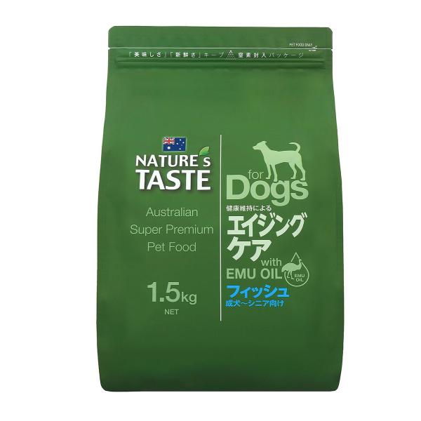 ＜ネイチャーズテイスト エイジングケア [フィッシュ] 成犬〜シニア用 1.5kg【正規品】＞■「エイジングケア」は、アレルギー源となりやすい穀物を一切使用していないグレインフリー・レシピです。低カロリー、高タンパクの魚（ニシン）をメインに...