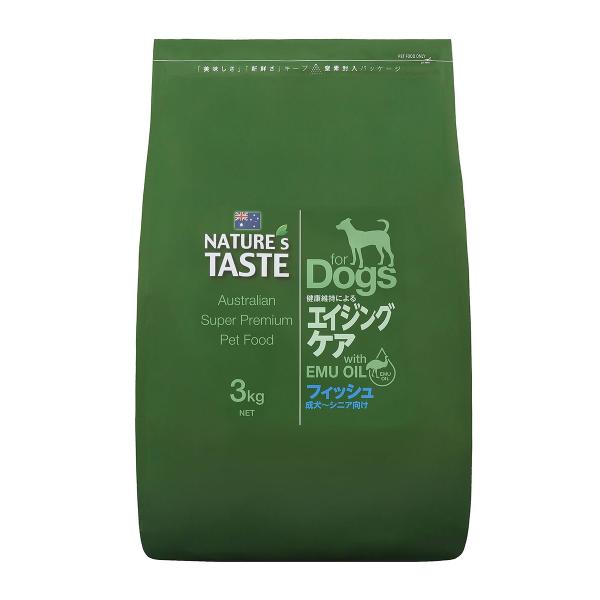 ＜ネイチャーズテイスト エイジングケア [フィッシュ] 成犬〜シニア用 3kg【正規品】＞■「エイジングケア」は、アレルギー源となりやすい穀物を一切使用していないグレインフリー・レシピです。低カロリー、高タンパクの魚（ニシン）をメインに使用...