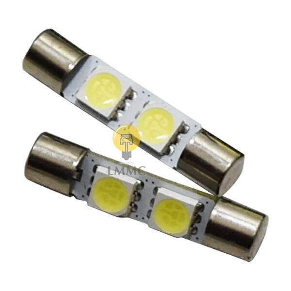 バニティーミラー用【セット販売用】LED T6.3×31mm 3chip2連 T6.3　ホワイト