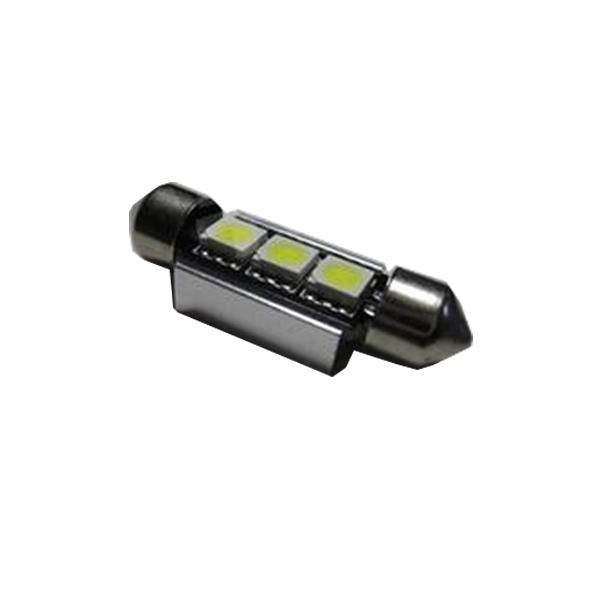 T10×37 キャンセラー内蔵LED 輸入車に！3chip3連SMDホワイト<br>■数量：1球■発光色：ホワイト（約6500ケルビン)  ■バルブ規格：T10x37■キャンセラー内蔵※全てのお車の警告灯が消えるのを保証するわけ...