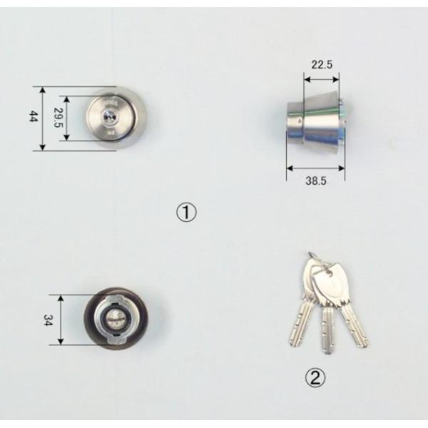 MIWA PRシリンダー　（LA・MA　LASP・DA)　シルバー色