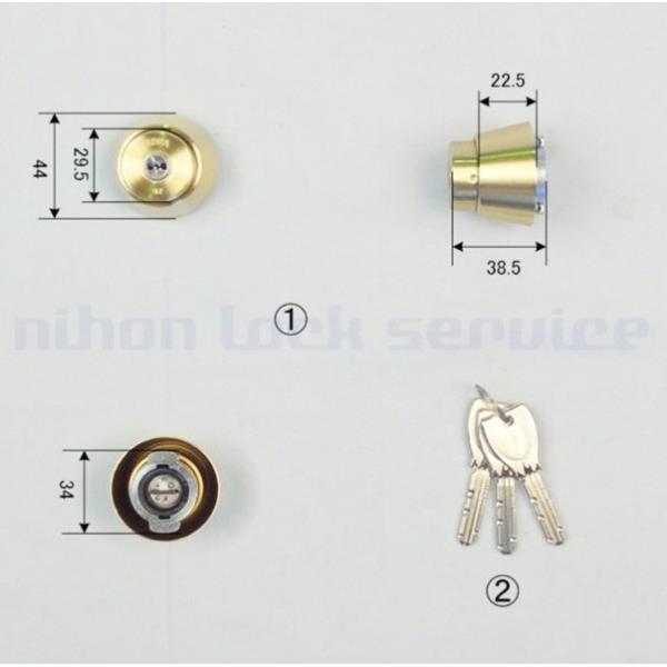 MIWA PRシリンダー（LA/MA・LASP・DA）ゴールド色