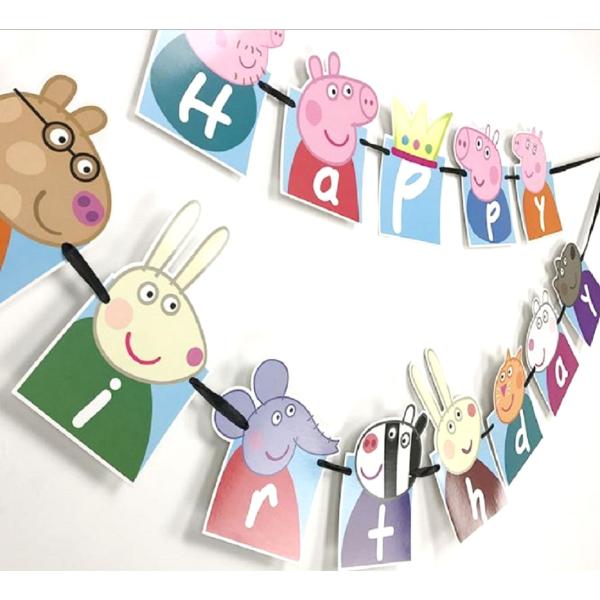 Little Pig Flag小さなぶたさんたちの可愛いフラッグです子どものお誕生日のお祝いを可愛いガーランドで演出しませんか。★。・゜☆゜・。★。・゜☆゜・。?。小ぶたのＰｅｐｐａ率いる13の仲間たちそんなPOPで可愛いガーランドをデコレ...
