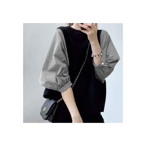 【発売日：2025年02月20日】【ブランド商品番号】jz0428f-07 -ckbk / 【ブランド名】JUNOAH（ジュノア） / 【色】チェックブラック / 【素材】コットン70% ポリエステル30% 別布：ポリエステル100% / ...