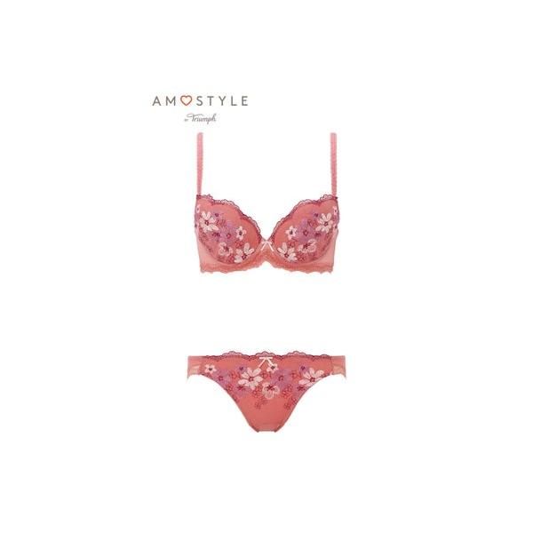 【発売日：2025年05月26日】【ブランド商品番号】10210678_1 M002 / 【ブランド名】AMOSTYLE BY Triumph（アモスタイル バイ トリンプ） / 【色】テラコッタ / 【素材】■ブラジャー：ポリエステル、ナ...