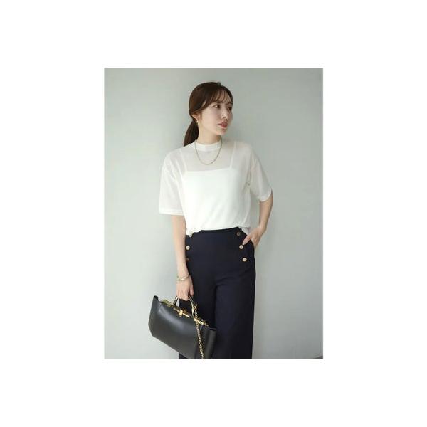 【発売日：2026年05月15日】【ブランド商品番号】1526311187-0 WHITE / 【ブランド名】anuans（アニュアンス） / 【色】WHITE / 【素材】表地：ポリエステル58％ レーヨン42%　インナーキャミソール：レ...
