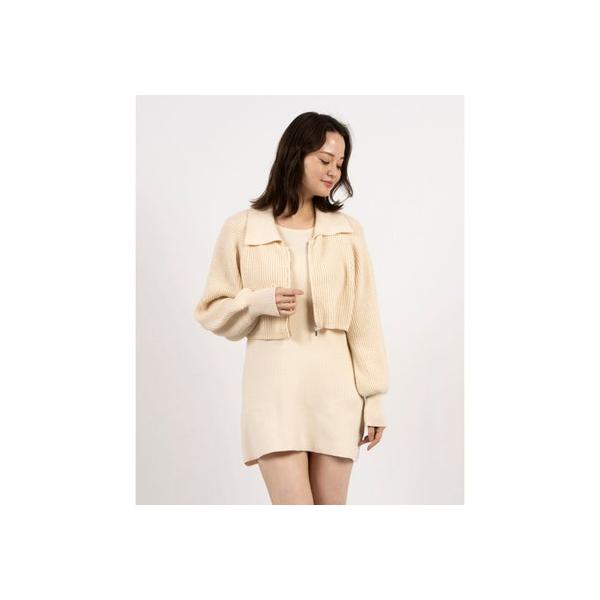 【発売日：2025年03月08日】【ブランド商品番号】236120789001 IVO / 【ブランド名】archives（アルシーヴ） / 【色】IVO / 【素材】【ニット】ポリエステル100%　【リブミニワンピース】ポリエステル76%...