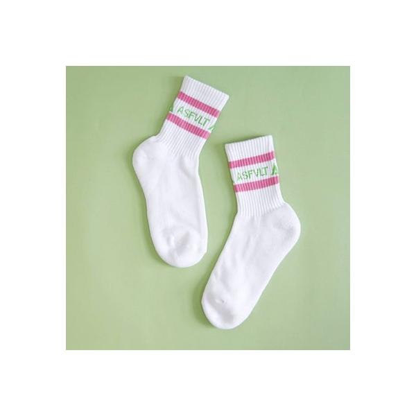 【発売日：2025年03月05日】【ブランド商品番号】asf-socks-line wh-pk-gr / 【ブランド名】ASFVLT（アスファルト） / 【色】WHITE PINK GREEN / 【素材】その他合成繊維 / 【原産国】日本