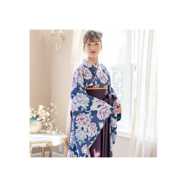 【発売日：2025年07月28日】【ブランド商品番号】HAKAST18 E1 / 【ブランド名】Catherine Cottage（キャサリンコテージ） / 【色】猫と芍薬紺×本紫袴[E1] / 【素材】上衣：ポリエステル100％ 袴：ポリ...