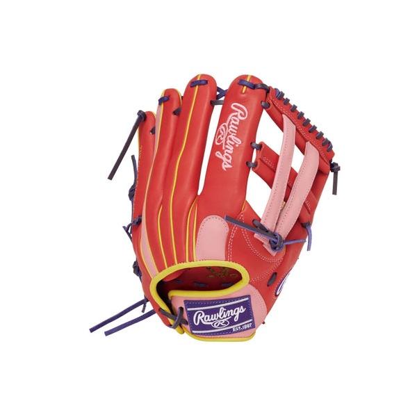 【発売日：2026年02月24日】【ブランド商品番号】GS4FHDS65 34293543 / 【ブランド名】Rawlings（ローリングス） / 【色】スカーレット×ピンク / 【素材】表革：天然皮革裏革：天然皮革