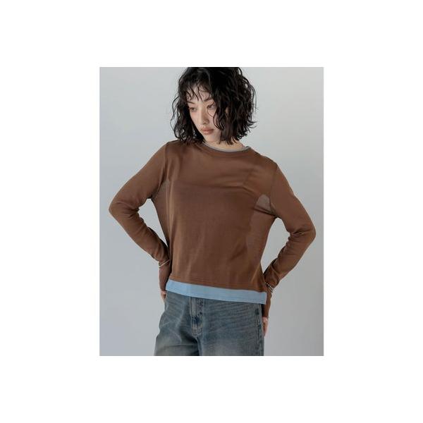 【発売日：2025年05月02日】【ブランド商品番号】139561 505 / 【ブランド名】Re:EDIT（リエディ） / 【色】ブラウン×ライトブルー / 【素材】レーヨン88％、ナイロン12％ / 【原産国】中国