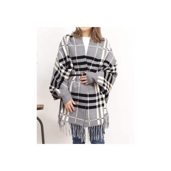 【発売日：2025年02月28日】【ブランド商品番号】stole051 1 / 【ブランド名】Teddyshop（テディショップ） / 【色】グレーチェック / 【素材】レーヨン52％、ポリエステル48％