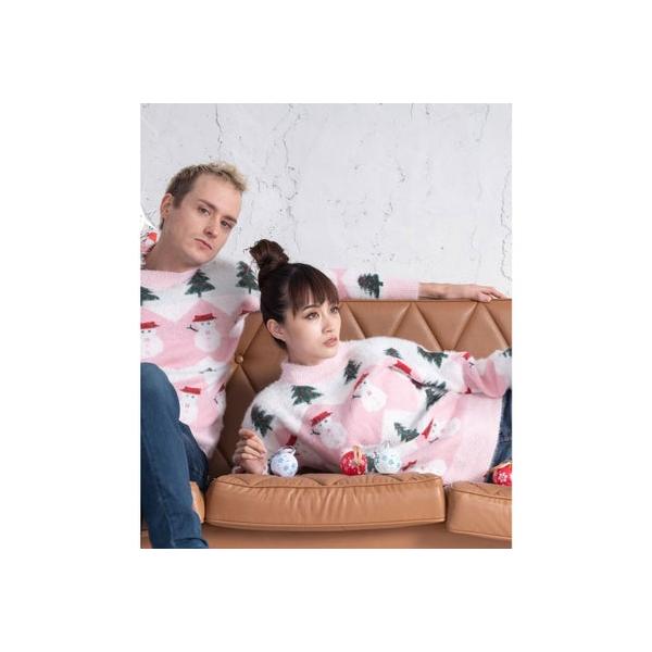 【発売日：2025年03月06日】【ブランド商品番号】ugrychristmassweater 018pink / 【ブランド名】UGLY（アグリー） / 【色】ホワイト×ピンク