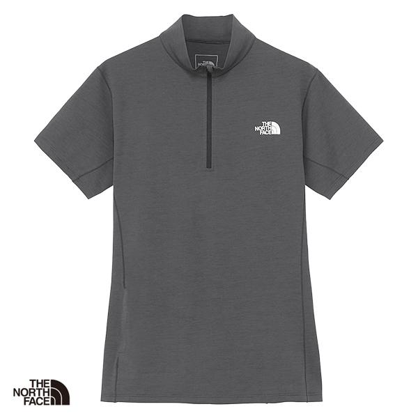 キーワード：ノースフェイス ジップシャツ Tシャツ 半袖 ショートスリーブ レディース UVカット アウトドア スポーツ 登山 トレッキング クライミング ボルダリング ハイキング キャンプ