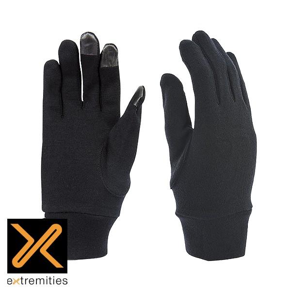 メリノウール100％使用の、優れた断熱性を備えたベースレイヤーグローブ。タッチスクリーン仕様で、装着したままスマートホンやタブレットの操作ができます。天然の抗菌防臭機能付き。素材： メリノウール 100％重量： 28 g