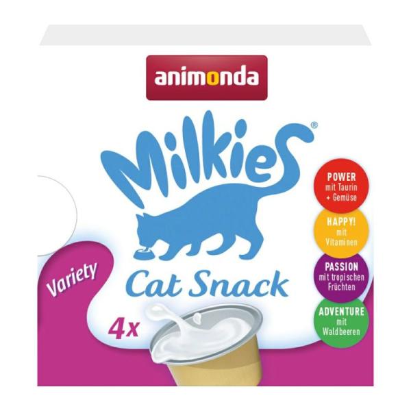 「ミルキース ミルクポーション」は、猫が大好きなミルク風味の液体状猫用おやつ。栄養バランスと美味しさを両立しており、1箱で4つの味が楽しめます。ポーションカップに入っているため、手から直接与えることも可能です。POWER：タウリン＆野菜入り...