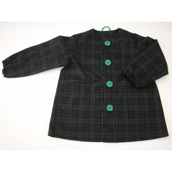子ども用 園児用 スモック ブラックウオッチ柄 長袖 ボタン キッズスモック 子供スモック ジュニア こども 幼稚園 保育園 幼児 お稽古 通園 入園 入学(説明)●カラー：ブラックウオッチ柄●素材：綿100％●サイズ：120cm(着丈約5...