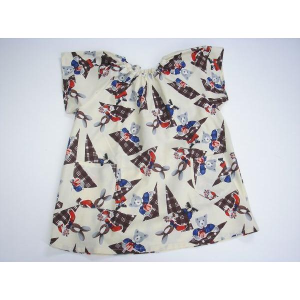 スモック 子ども用（園児用）スモック(うさぎ＆くま オフホワイト柄)半袖 入園 入学(説明)●カラー：うさぎ＆くま オフホワイト柄●素材：綿100％●サイズ：120cm(着丈約55cm）●ポケット左右2つ付き●日本製お絵かきや粘土遊び、お食...