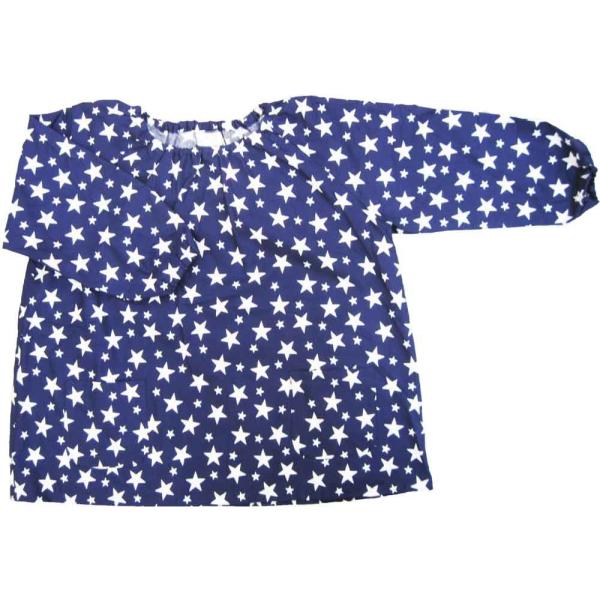 スモック 子供用 【園児・幼児】綿100％ 入園　入学　幼稚園　保育園　小学校(説明)●カラー：紺×スター●素材：綿100％●サイズ：120cm●ポケット左右2つ付きお絵かきや粘土遊び、お食事時間などこの幼児スモックがあれば安心です。このス...