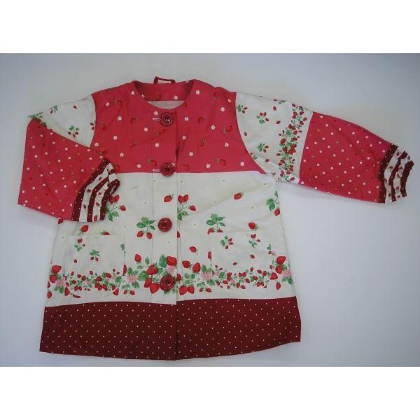 スモック 子ども用/園児用スモック(赤苺・ドット模様)長袖ボタン 入園 入学(説明)●カラー：赤苺・ドット模様●素材：綿100％●サイズ：120cm(着丈約55cm）●かけひも付●ポケット左右2つ付き●日本製お絵かきや粘土遊び、お食事時間な...