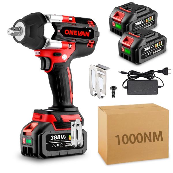 ONEVAN インパクトレンチ 18v 充電式 電動インパクトレンチ 18vマキタ 互換可能 緩めトルク700N・m 締め付けトルク630N・m 正逆転両用 4速切り替え LEDライト付き 無段変速 18vインパクト 電動インパクト 電動レ...