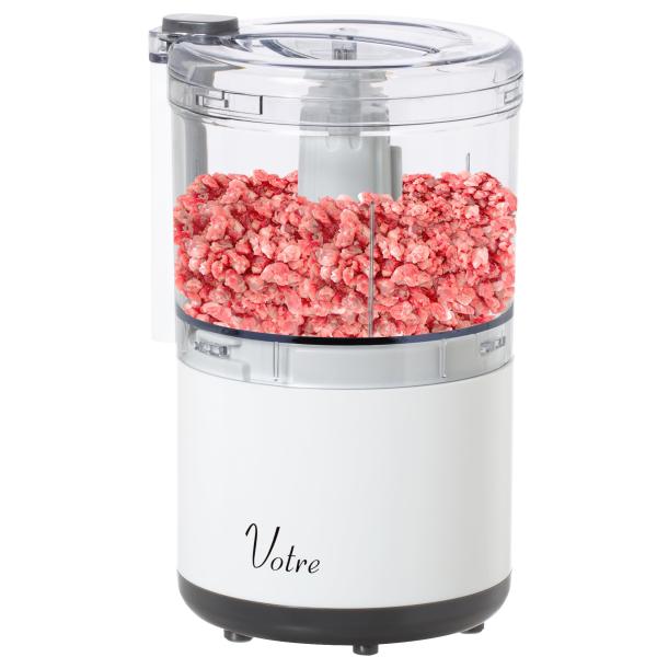 [山善] フードプロセッサー ミニチョッパー 1台2役 (刻む/混ぜる) 最大調理容量200g 小型 時短調理 Votre 簡単お手入れ シンプル操作 ホワイト YFD-401(W)【料理の下ごしらえを簡単に】「刻む」「混ぜる」の2WAYで...