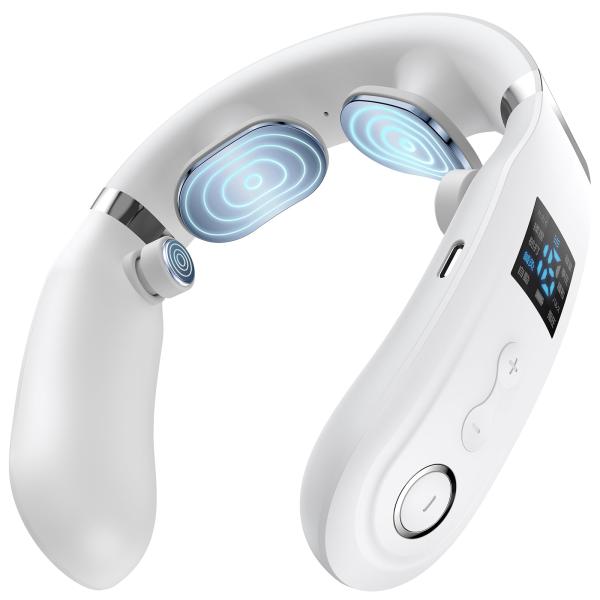 ネックケア 首 リラクゼーション器 Liaolee 2025新設計 (加温×振動×EMS＆TENSのW効果) 日本語音声ガイダンス 軽量 首元リフレッシュ ネックリラックス ホットケア USB充電式 コードレス 10種類のモード 16段階の...