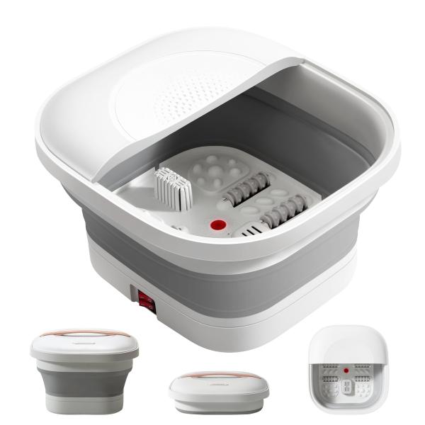 GOQRAQ フットバス 保温機能付き 足湯 折りたたみ式フットバス 電動式 折り畳みフットバス 足湯バケツ 蓋付き バブル機能 コンパクト収納 省スペース 足浴桶 足湯器家で足湯 父母ギフト 敬老の日プレゼント【バブル機能付き】フットバス...