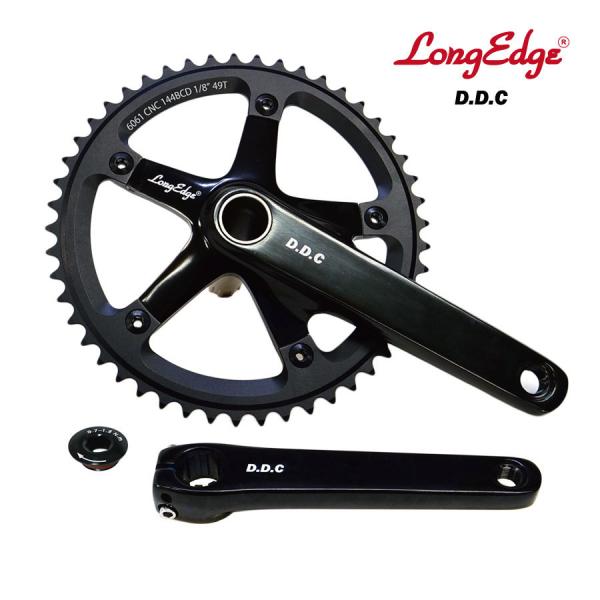 LongEdgeオリジナルのダイレクトトルククランクセット”DDC”。クランクがアームと一体型なので剛性も高く、ダイレクトに力を伝えることが出来ます。初めてクランクをカスタムする人にもオススメ！【OUTlET】保管、展示に際し小傷、僅かな色...