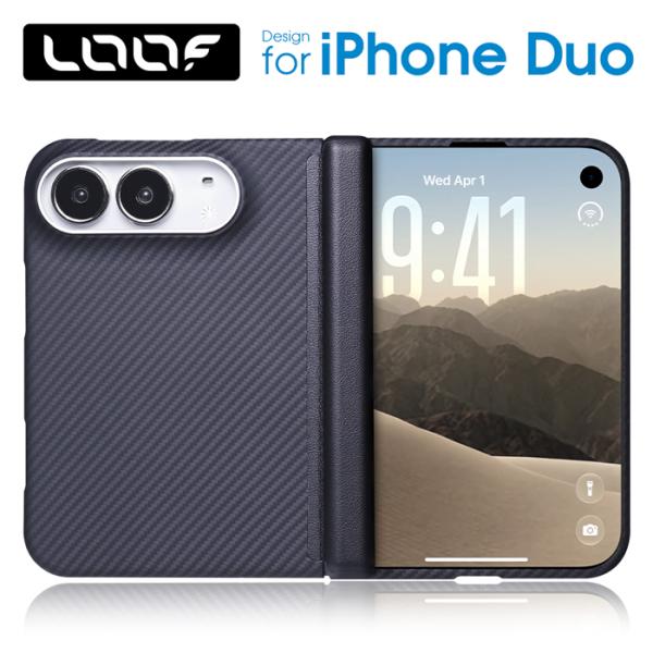 商品名LOOF  iPhone 折りたたみ端末用 アラミド繊維ケース  対応端末iPhone Duo [ヒンジ付き]セット内容ケース本体  材質アラミド繊維特徴・傷や汚れに強いアラミド繊維を使用・厚み約0.7mm、重さ約20gの薄型軽量設計...