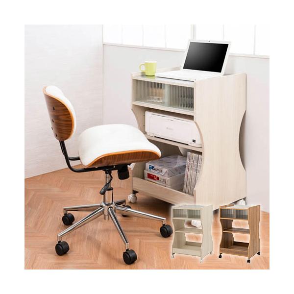 ノートパソコンを使いたい時だけスマートに出せるパソコンデスク。商品番号15-fy-0084-0085組立状態お客様組立の商品（新品）カラーホワイトウォッシュ、ヴィンテージオークサイズ本体：(約)幅50×奥行45.5×高さ80cm商品重量：(...