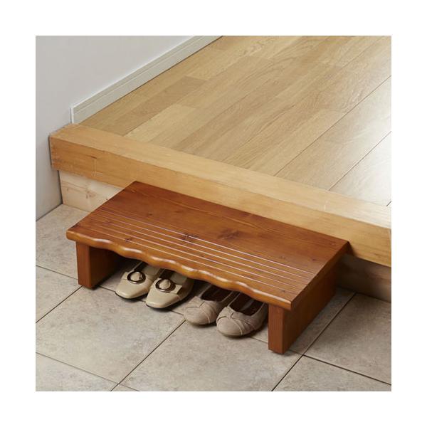 高さのある玄関の上り下りがラクになり、足腰への負担を軽減します。台の下に靴を置けばスペースを有効利用できます。アジャスター付で高さの微調整（約1cm）ができ、天板のミゾが滑り止めの役目をします。商品番号20-4223組立状態完成品（新品）カ...