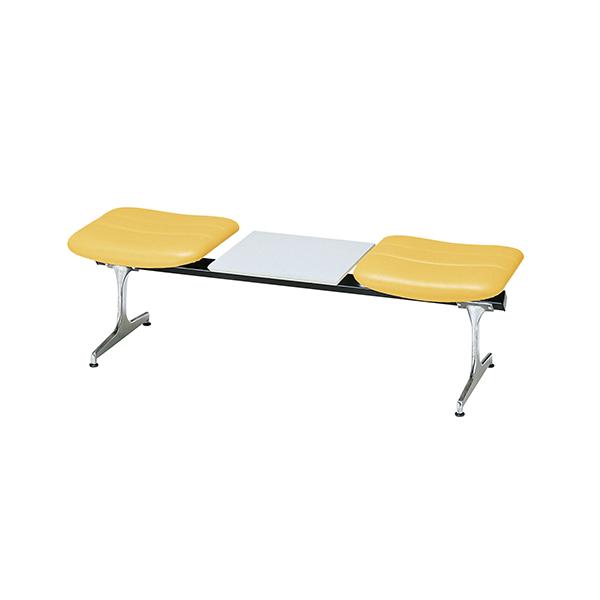 シンプルなデザインのロビーチェアです！2人掛け用の、間にテーブルの付いたロビーチェアです。張地はお手入れが簡単な合成皮革です。商品番号KRD-42CLお客様組立の商品（新品）※配送の注意事項がございます。詳細は下記表をご確認ください。※画像...