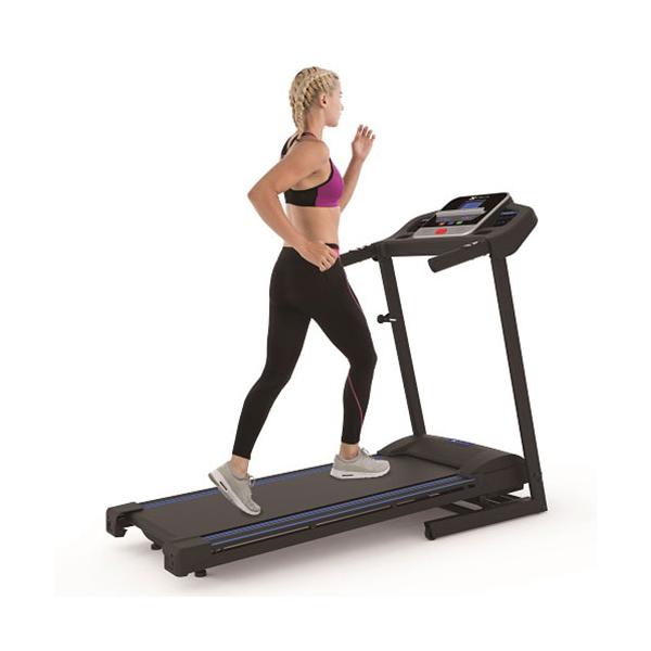家庭内でも快適な走りを実現できるトレッドミル。使用しない時には簡単に折りたたんで保管できる収納性を兼ね備えており、限られたスペースでの動作も想定しています。商品番号36-TR180組立状態お客様組立の商品（新品）付属品900×1800mmフ...