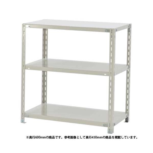 アングル材と棚板をボルトで固定するシンプルなスチール製ラックです。棚板は50mm間隔で上下変更可能です。商品番号62-YS-B113S-W-03組立品（新品）付属品W型コーナープレート（L用×4ヶ・R用×4ヶ）、ベースプレート（4ヶ）、 固...