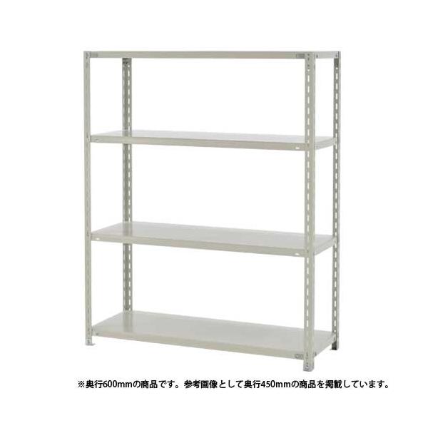 アングル材と棚板をボルトで固定するシンプルなスチール製ラックです。棚板は50mm間隔で上下変更可能です。商品番号62-YS-B323S-W-04組立品（新品）付属品W型コーナープレート（L用×4ヶ・R用×4ヶ）、ベースプレート（4ヶ）、 固...