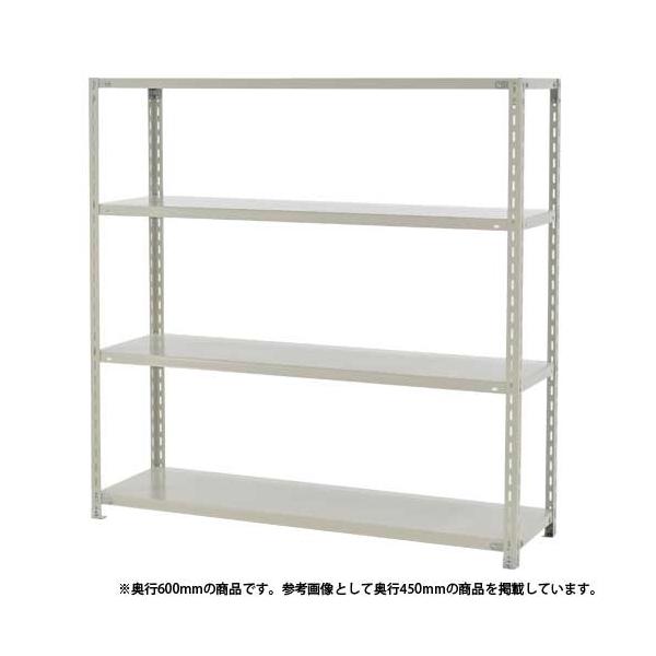 アングル材と棚板をボルトで固定するシンプルなスチール製ラックです。棚板は50mm間隔で上下変更可能です。商品番号62-YS-B333S-W-04組立品（新品）付属品W型コーナープレート（L用×4ヶ・R用×4ヶ）、ベースプレート（4ヶ）、 固...
