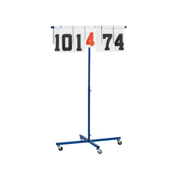 超軽量で扱いやすい得点板！軽量でキャスター付きなので持ち運び楽々！教育施設やスポーツ施設で活躍します。商品番号LS-S-8199一部組立が必要な商品（新品）サイズ外寸：幅81×長さ63×高さ140cm重量：5kg仕様スチール製文字板：ターポ...