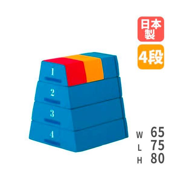 適度な柔らかさのソフト跳箱！児童の恐怖心を和らげる柔らかい跳箱です。小・中学生向き！頭部が3色に色分けされているので指導しやすい設計です。移動に便利な取っ手付きです。各段はマジックテープでがっちり固定が可能です。教育施設やスポーツ施設で活躍...