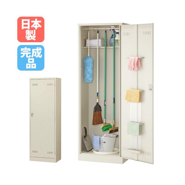 ホウキやモップなどの掃除用具をスッキリ収納できるロッカーです。タオル掛けもついているので雑巾なども一緒に収納できます。安心の日本製で、お求めやすい価格の掃除用具入れです。商品番号SSWA-600完成品（新品）※こちらの商品は鍵なしタイプです...
