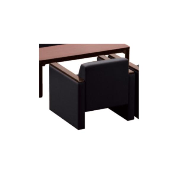 ビニールレザー張りの1人掛けソファ。肘掛に木材を使用した高級感のあるデザインです。商品番号48-MBC-17ACV組立状態完成品（新品）特記事項※こちらはアームチェア1脚のみの販売ページです。テーブルは付属致しません。付属品−カラー画像でご...